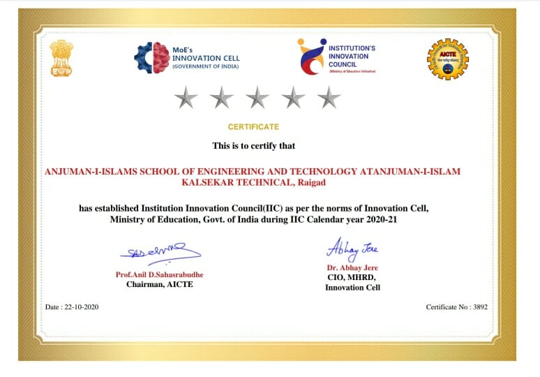 Institutions Innovations Council - Kalsekar Technical Campus